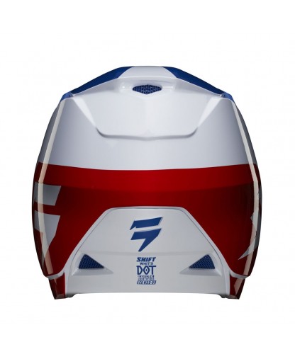 SHIFT YOUTH WHIT3 HELMET- GRAPHIC WHITE/RED/BLUE