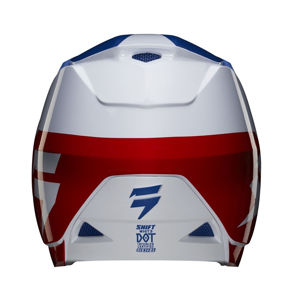 SHIFT YOUTH WHIT3 HELMET- GRAPHIC WHITE/RED/BLUE