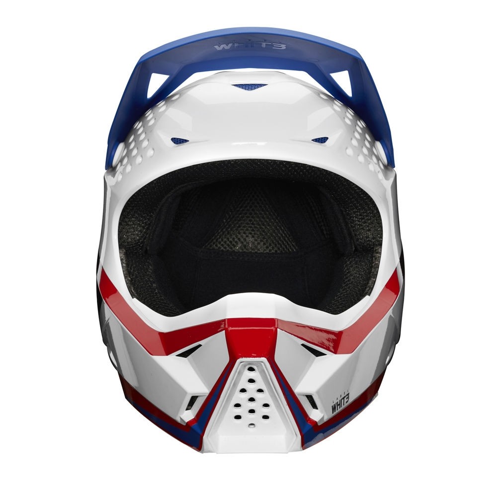 SHIFT YOUTH WHIT3 HELMET- GRAPHIC WHITE/RED/BLUE